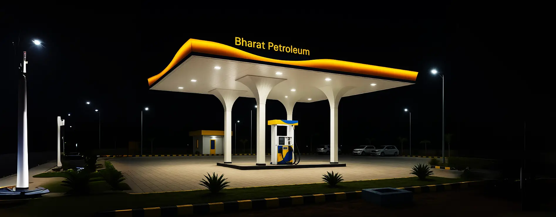 BPCL Petrol Pump Canopy Project - RV Engineering Works